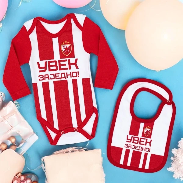 FK Crvena Zvezda “ALWAYS TOGETHER” Baby Set – Bodysuit and Bib,…