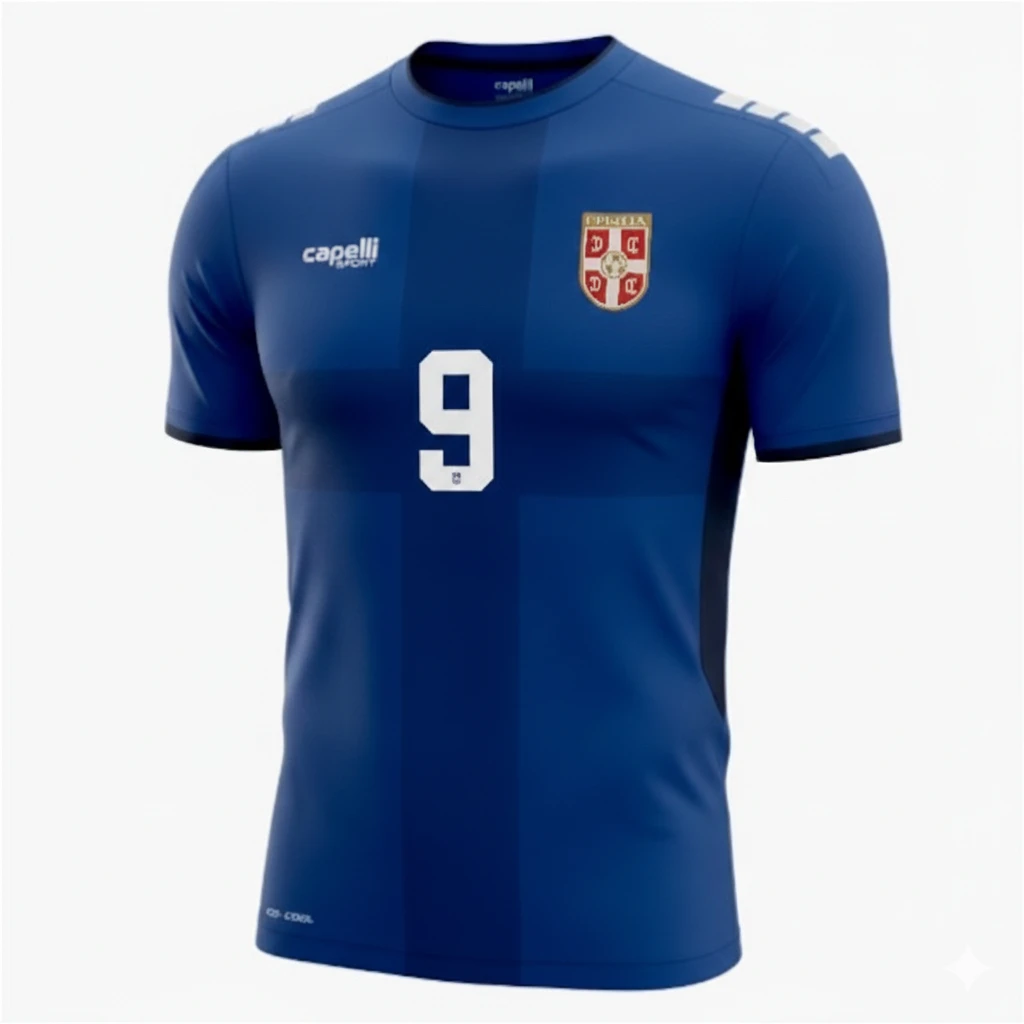Kids' Serbia Mitrovic 9 Jersey (Home 2026) | Youth Replica Kit