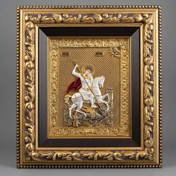 Saint George Icon | Large Format | Massive Wood Frame 61x52…