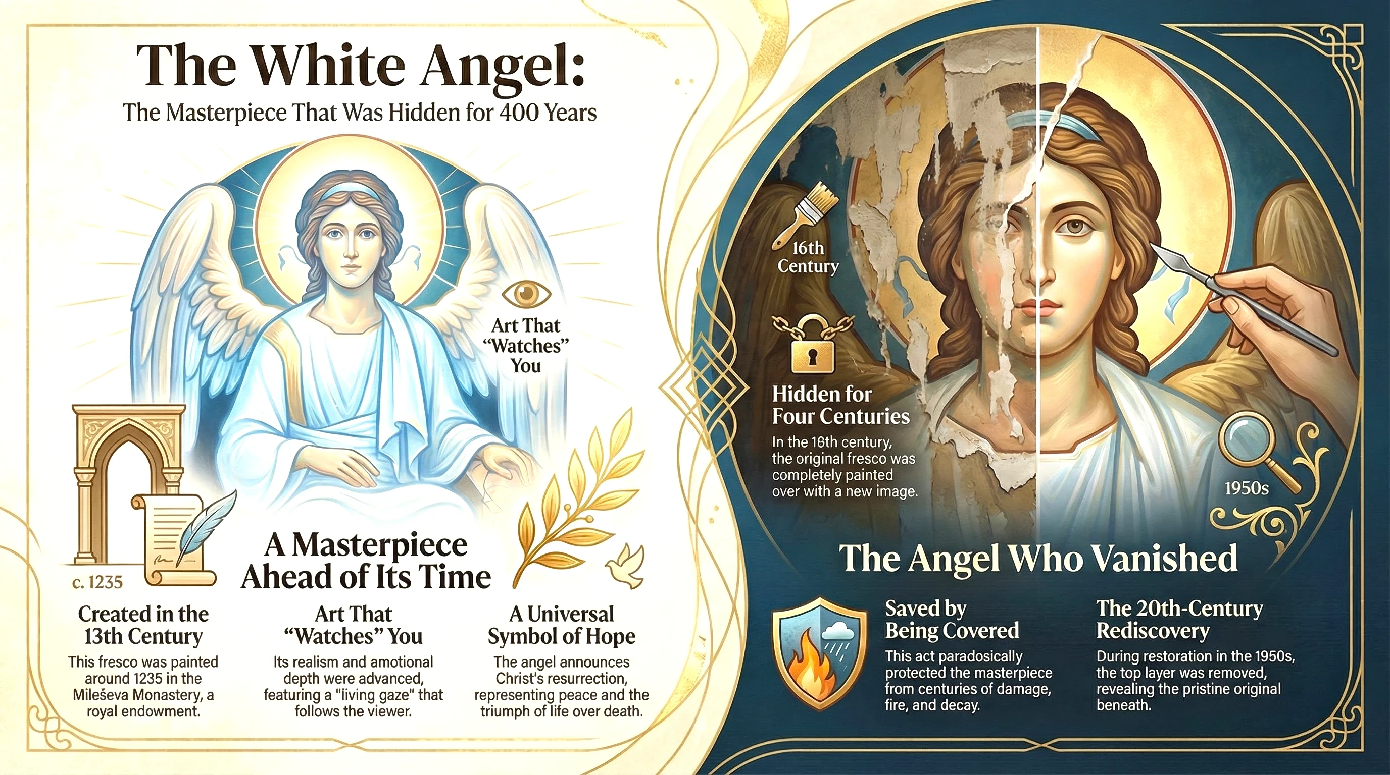 White Angel Fresco: Symbol of Faith & Icons | SerbianShop